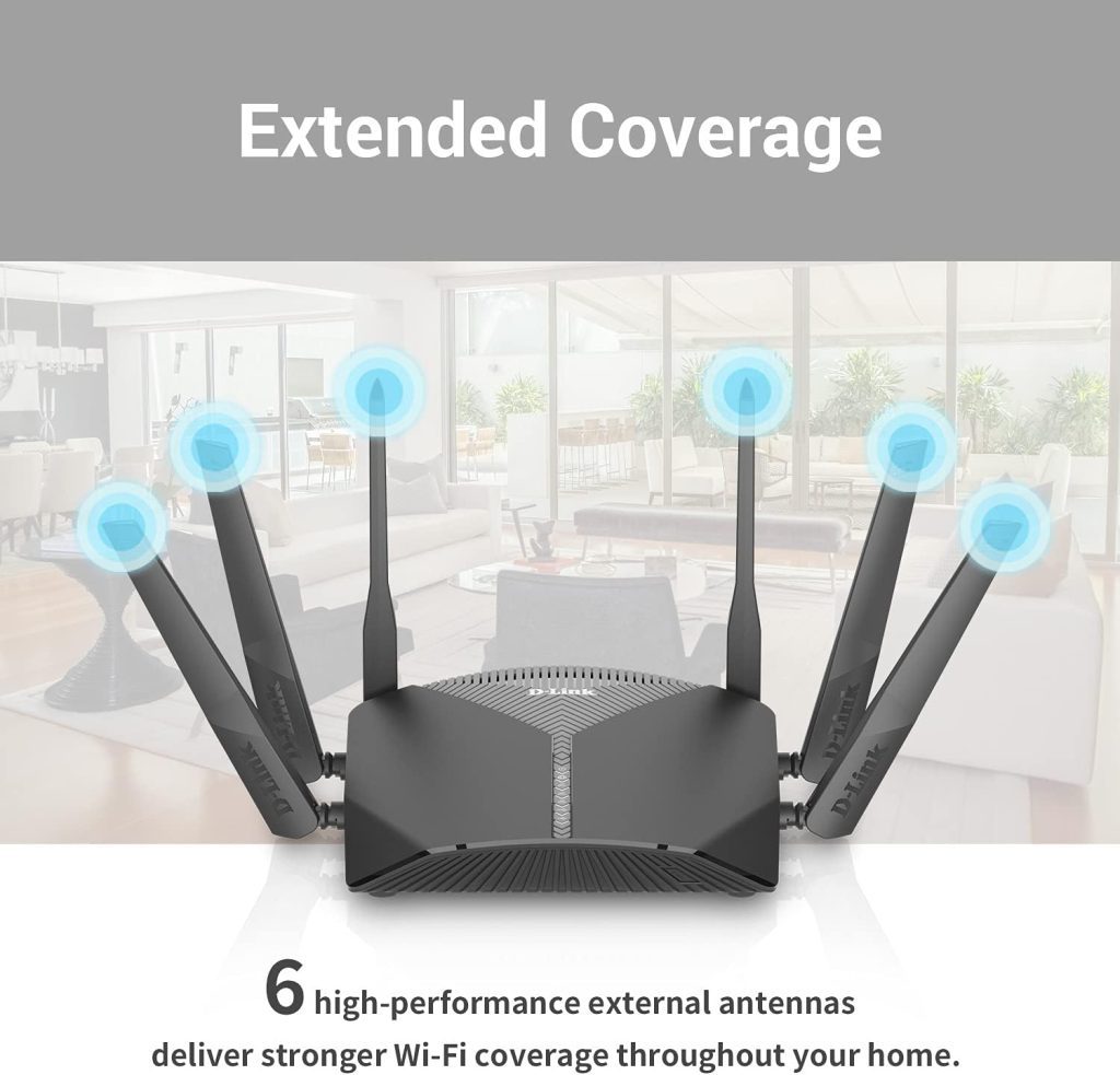 دي لينك راوتر (ايه اكس3000)واي فاي 6 ،4 مداخل جيجابت،اسود ,D-Link DIR ...